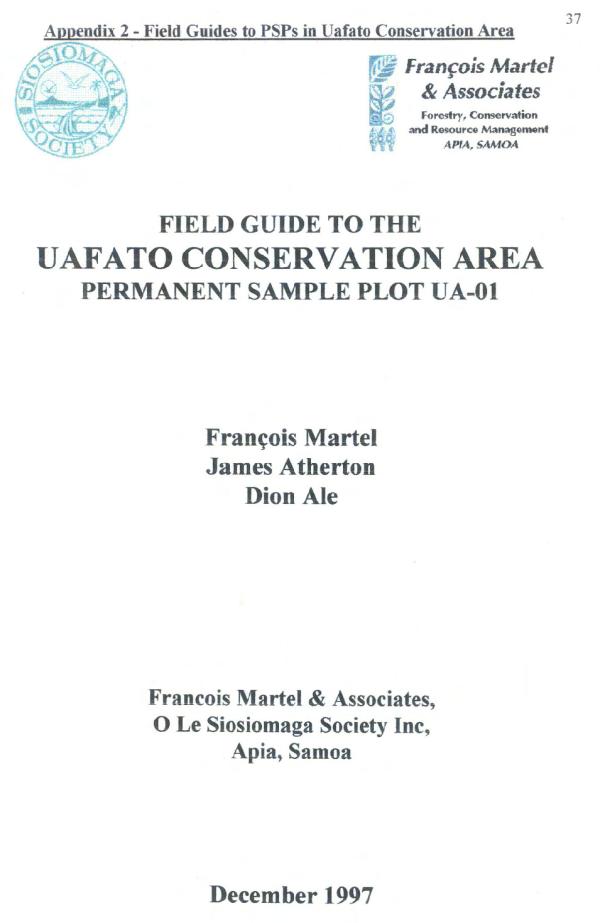 Field guide to the Uafato Conservation Area: permanent sample plot UA-01