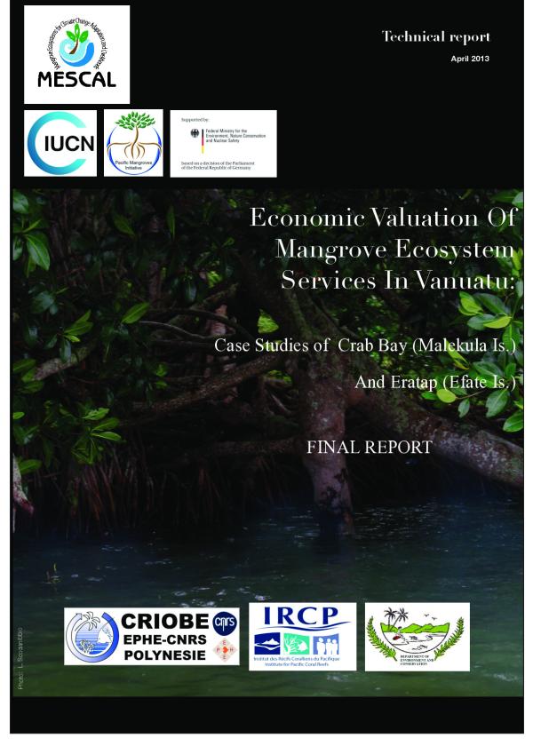 Economic Valuation of Mangrove Ecosystem Services in Vanuatu: Cast ... Economic Valuation of Mangrove Ecosystem Services in Vanuatu: Cast ...