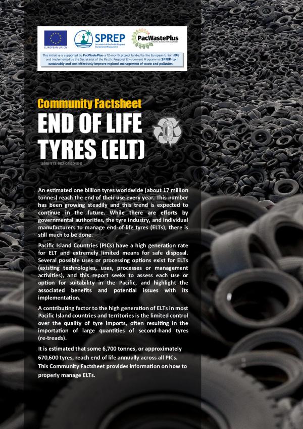 Community factsheet : End of Life Tyres (ELT) Community factsheet : End of Life Tyres (ELT)