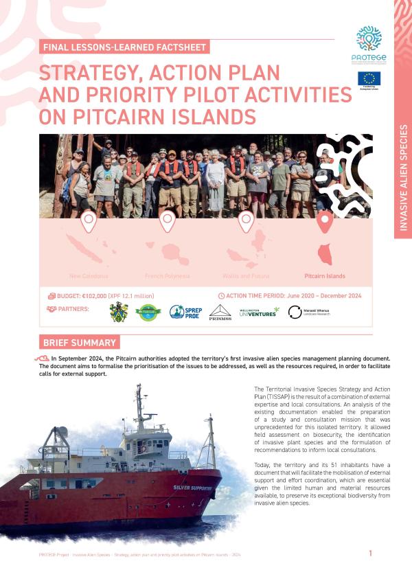 Strategy, Action Plan and Priority Pilot Activities on Pitcairn Islands ...