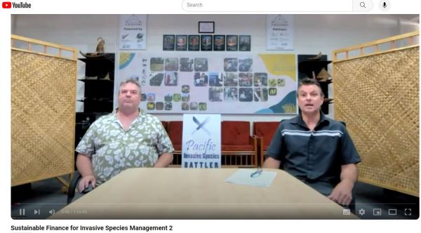 Sustainable Finance for Invasive Species Management Webinar Event