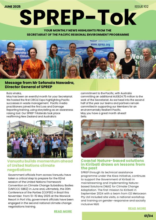 SPREP-Tok : Issue 102. June, 2025.