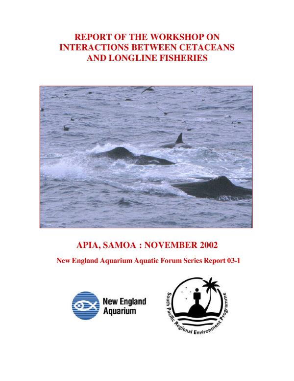 Report of the workshop on interactions between cetaceans and longline ...