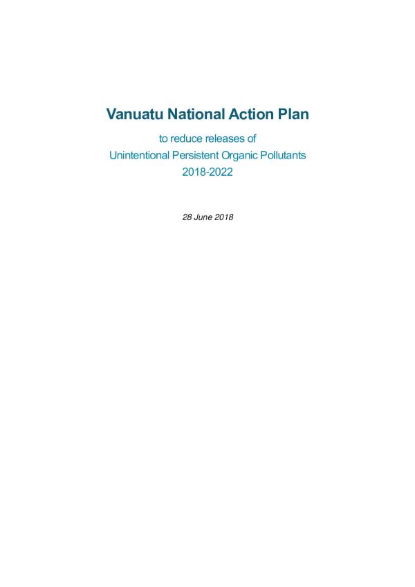 Vanuatu National Action Plan to reduce releases of Unintentional ... Vanuatu National Action Plan to reduce releases of Unintentional ...